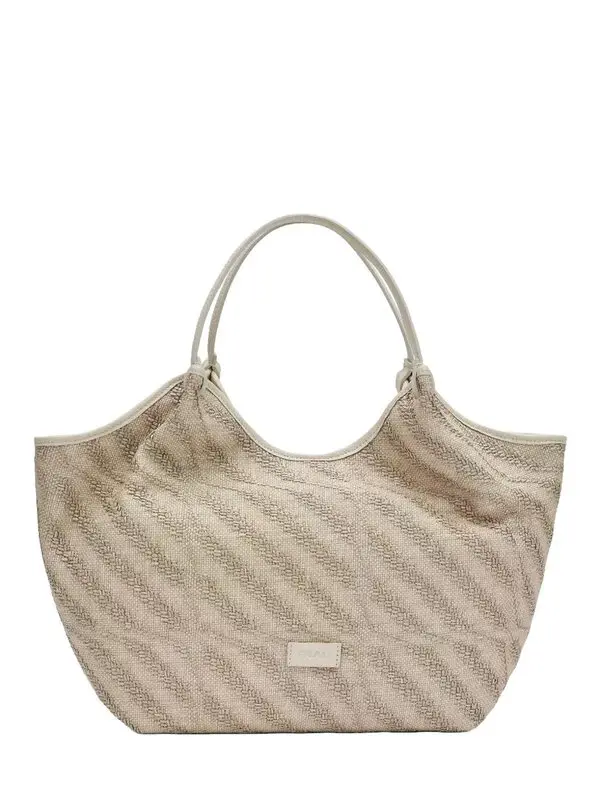 FRAU Herringbone-effect Tote Bag - Neutrals