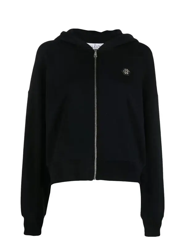 Philipp Plein Skull-embellished Zip-up Hoodie - Black