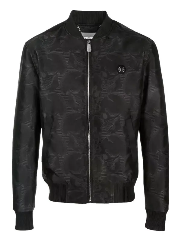 Philipp Plein Graphic-print Acetate Bomber Jacket - Black