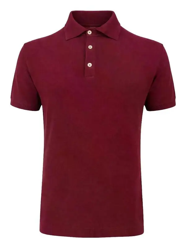FRANZESE COLLECTION Gossip Ribbed-trim Polo Shirt - Red