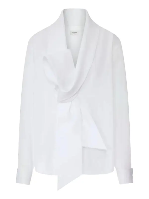 Saint Laurent Lavallière Bow-detail Cotton Shirt - White
