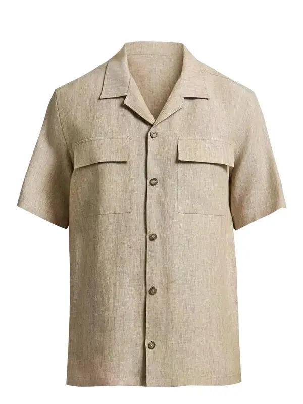 Peserico Camp-collar Shirt - Neutrals