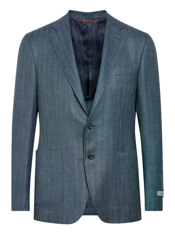 Canali Herringbone-pattern Suit - Blue