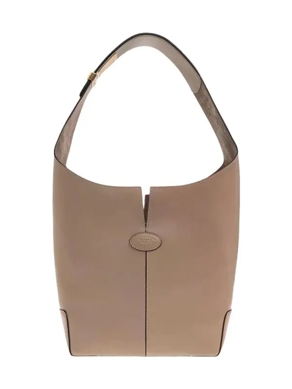 TOD'S Small Logo-patch Leather Tote Bag - Neutrals