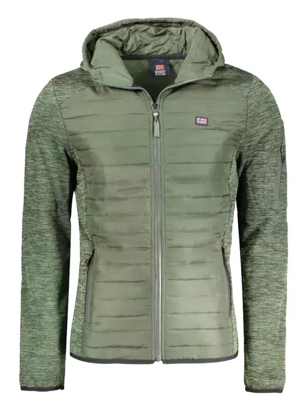 NORWAY 1963 Quilted-panel Marl-effect Hooded Jacket - Green