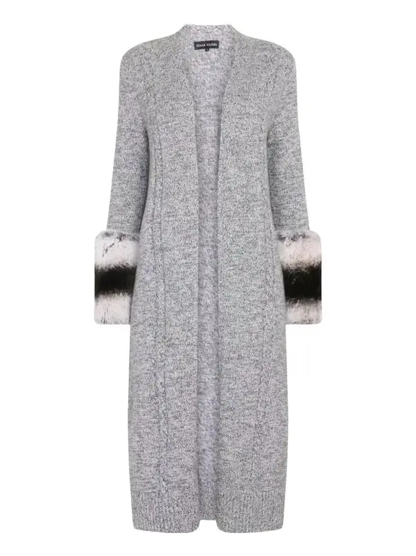 IZAAK AZANEI Long Cuff Knitted Cardigan - Grey