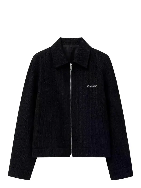 WOOYOUNGMI Zip-up Jacket With Logo Plaques - Black