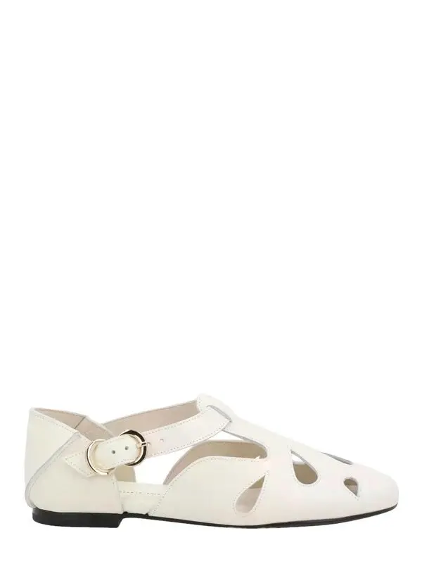 FRAU Cut-out Buckle-fastening Ballet Flats - Neutrals