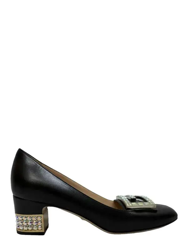 Gucci Leather Block-heel Pumps - Black