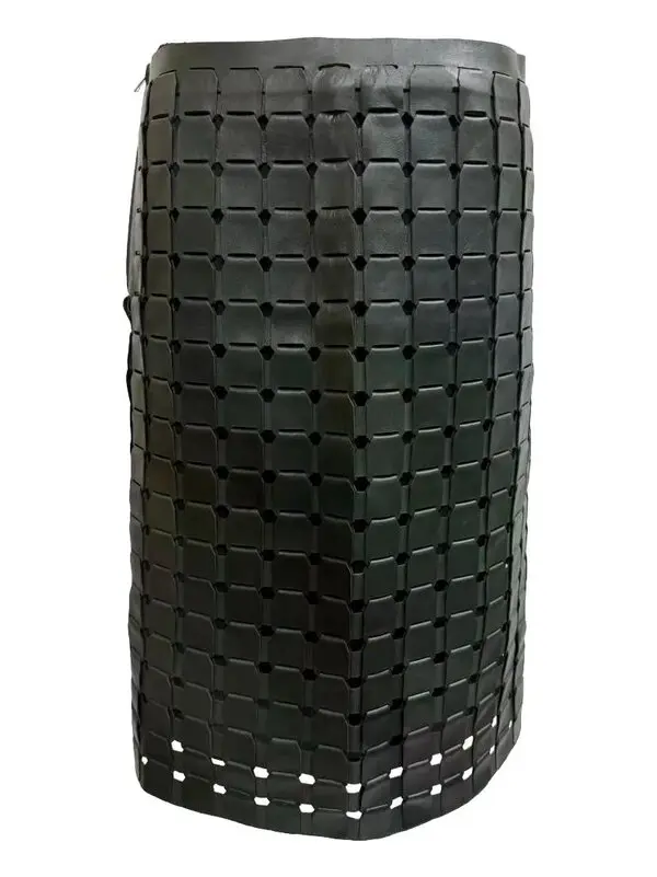 Bottega Veneta 2019 Intrecciato A-line Skirt - Green