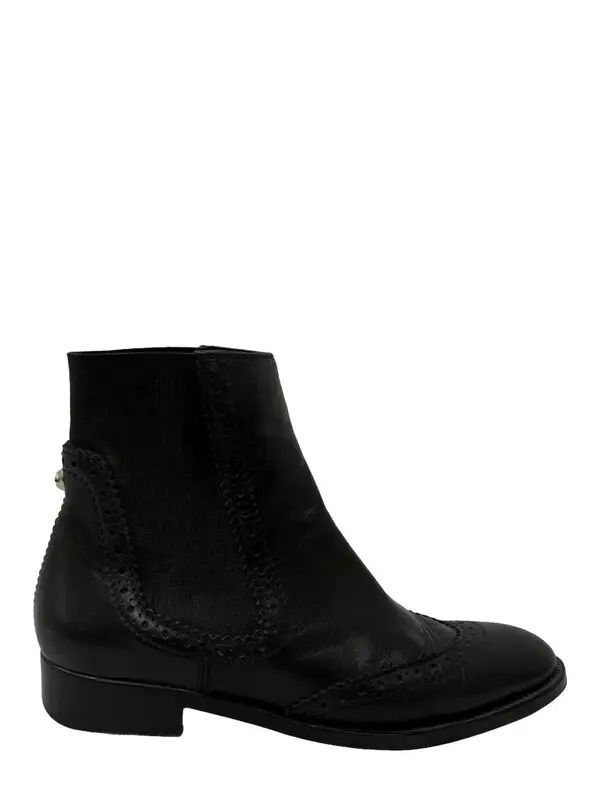 Balenciaga Perforated Wingtip Chelsea Boots - Black