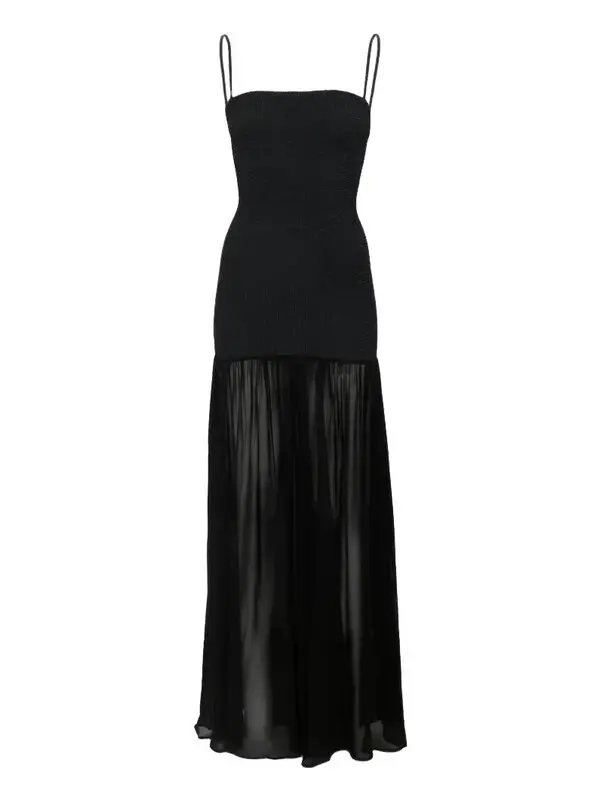 Hunza G Crinkled-finish Maxi Dress - Black