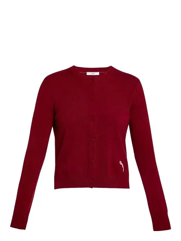 Erdem Floral-embroidered Cardigan - Red