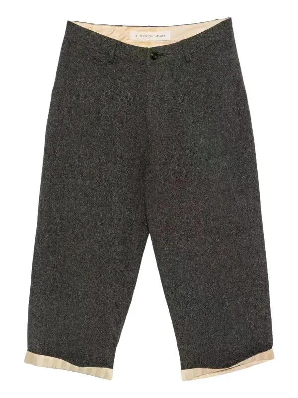 A TENTATIVE ATELIER Check-patterned Trousers With Buckle Detail - Brown