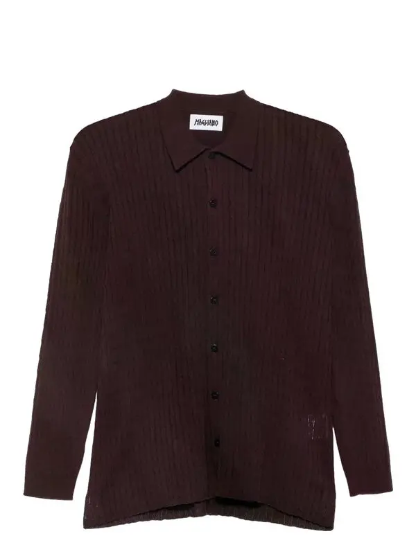 MAGLIANO Capricorn Cable-knit Button-down Shirt - Brown