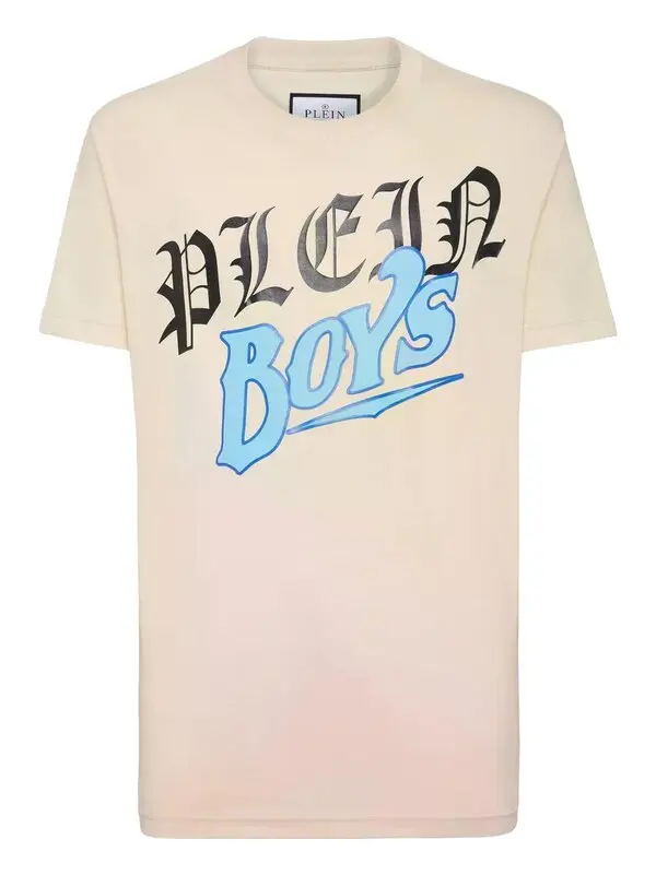 Philipp Plein Slogan-print Cotton T-shirt - Neutrals