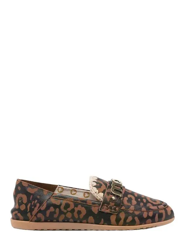 Mou Leopard-print Loafers - Brown
