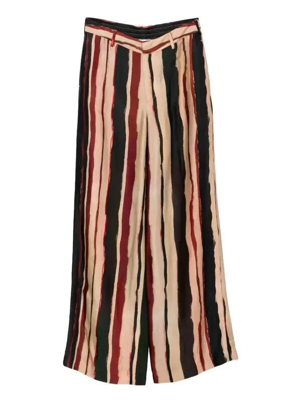 PT TORINO Stripe-print Palazzo Pants - Black
