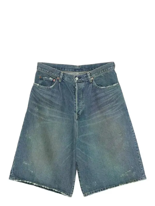 SSSTEIN Faded Distressed-effect Shorts - Blue