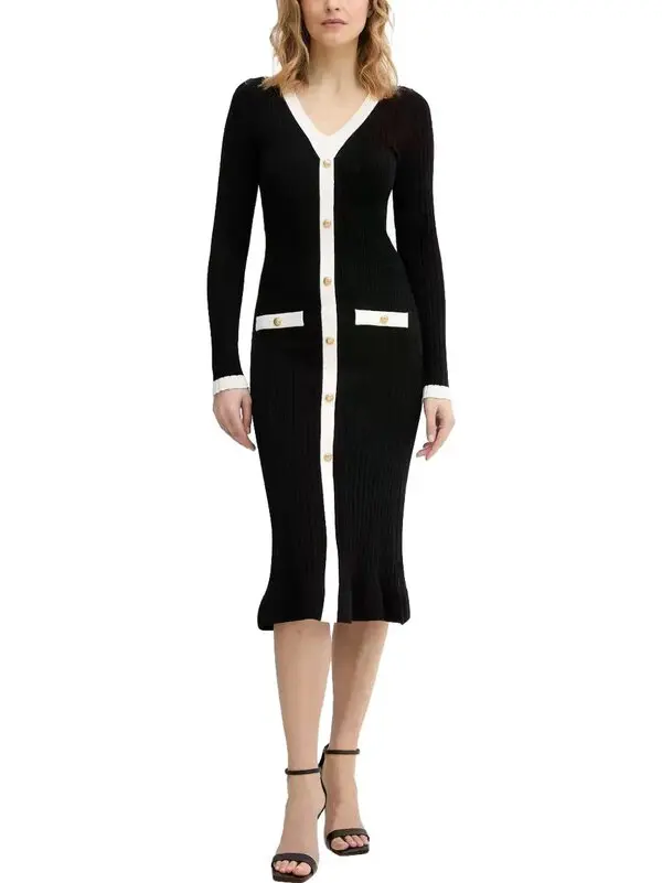Guess Ribbed-knit Midi Dress - Black