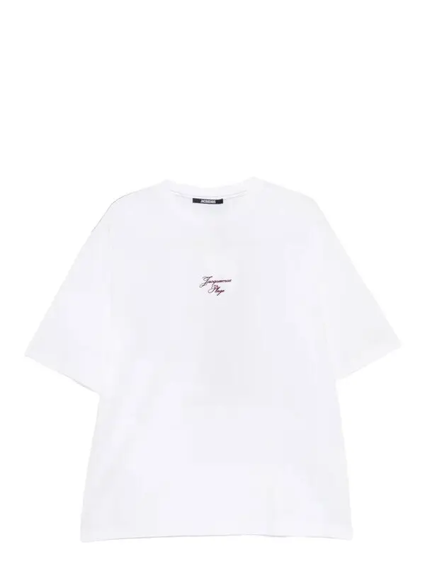 Jacquemus Embroidered Logo-print T-shirt - White