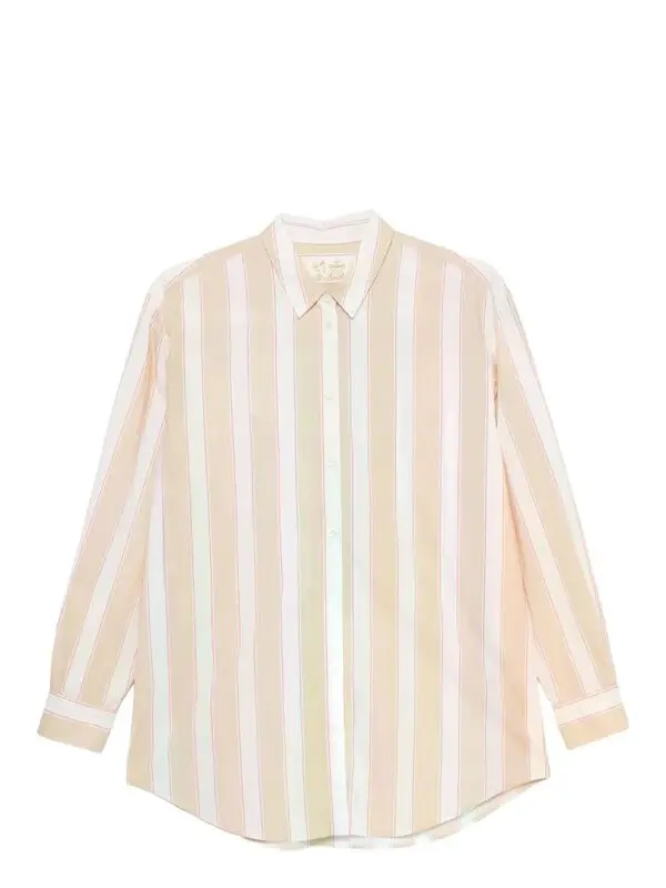 MC2 SAINT BARTH Striped Embroidered Logo Shirt - Neutrals