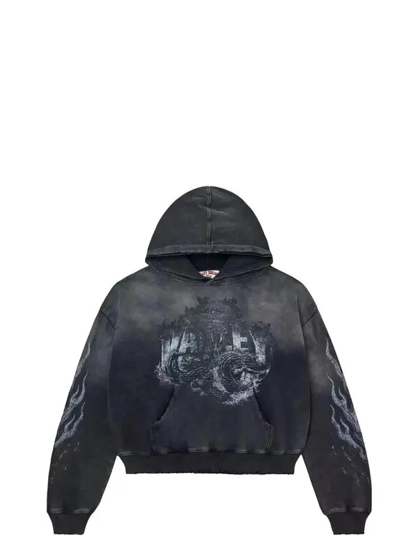 VALE FOREVER Serpent Faded-effect Hoodie - Black