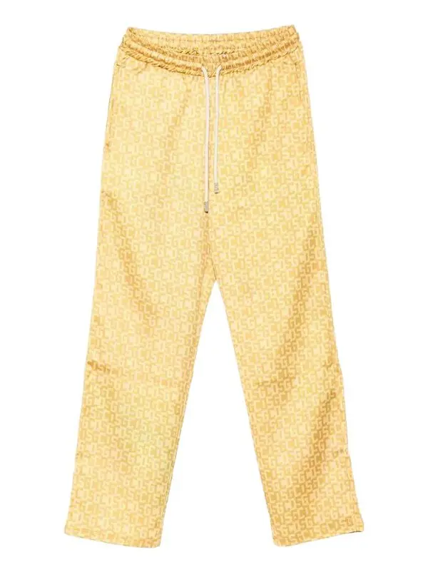 Gcds Logo-print Drawstring Track Pants - Yellow