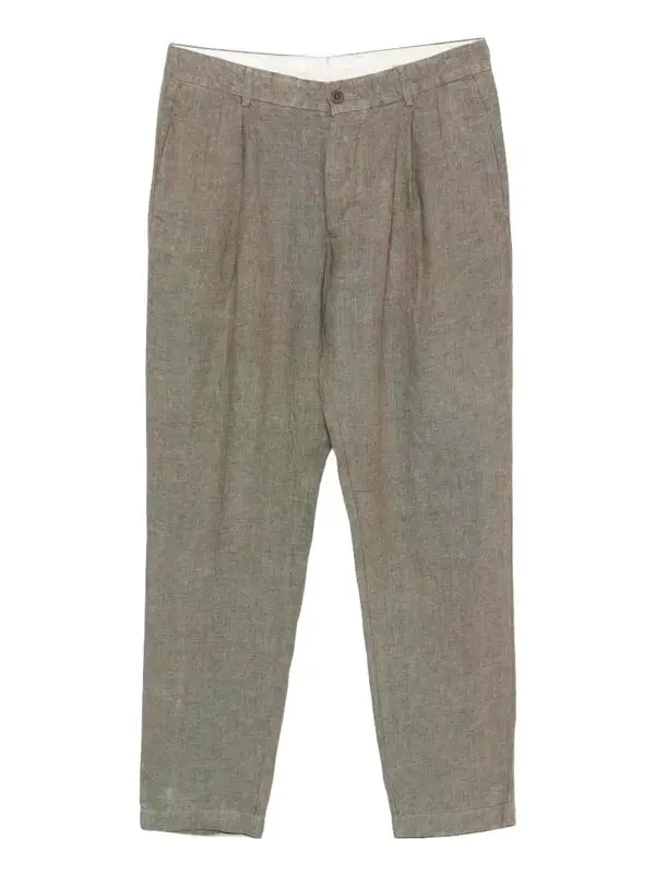 ORIGINAL VINTAGE Pleated Linen Trousers - Brown