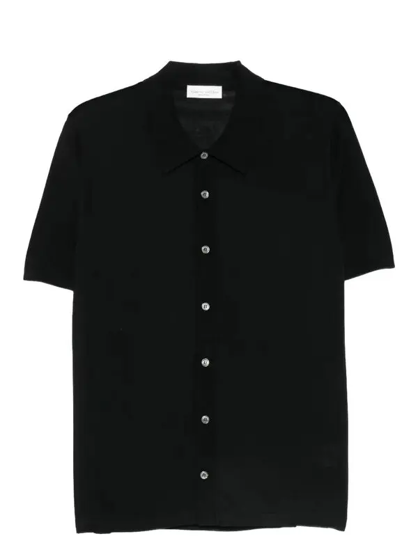 ROBERTO COLLINA Short-sleeve Knit Shirt - Black