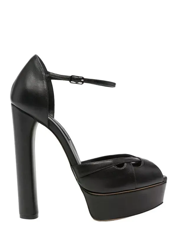 Casadei Cut-out Platform Sandals - Black