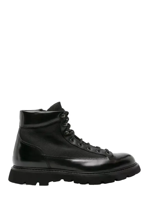 DOUCAL'S Lace-up Panelled Ankle Boots - Black