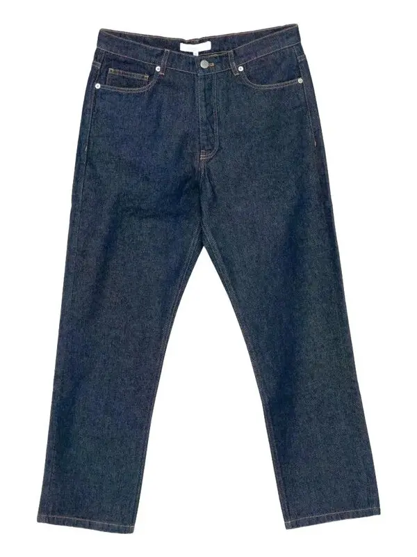 Maison Kitsuné Logo-patched Tapered Jeans - Blue