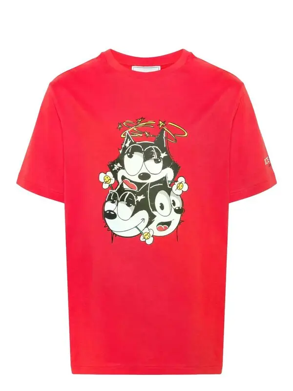 Iceberg X Felix The Cat Cotton T-shirt - Red