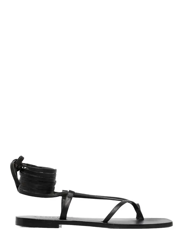 A.emery Nolan Leather Wrap Sandals - Black