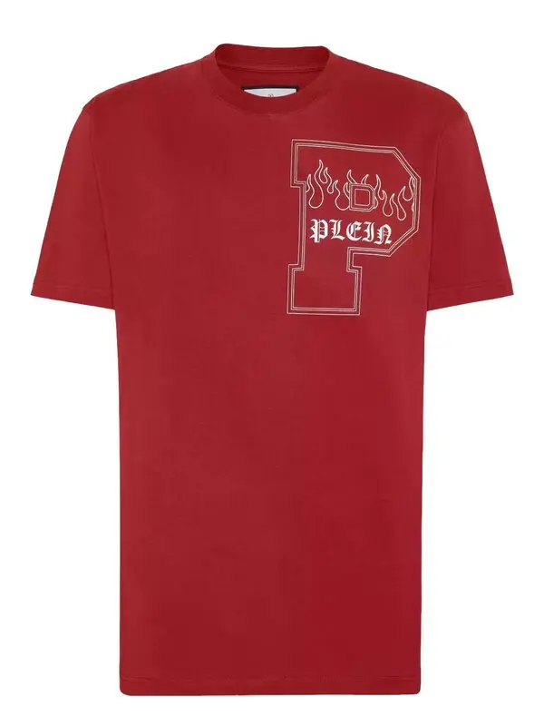 Philipp Plein Ss Tattoo Logo Print T-shirt - Red