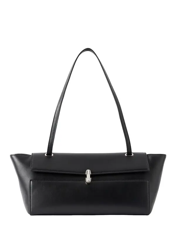 Savette Symmetry Trapeze Leather Shoulder Bag - Black