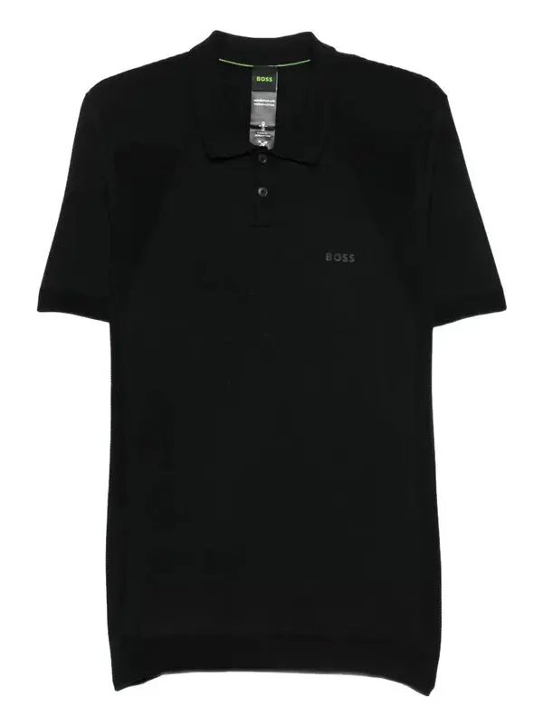 BOSS Logo-print Polo Shirt - Black
