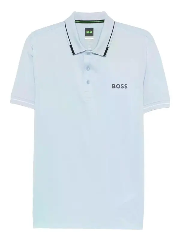 BOSS Logo-print Polo Shirt - Blue