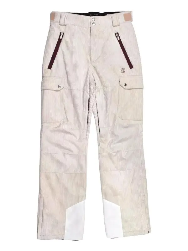 Brunello Cucinelli Corduroy-effect Cargo-pocket Ski Pants - Neutrals