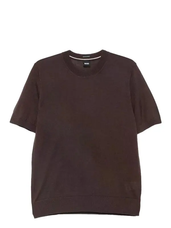 BOSS Short-sleeve Wool T-shirt - Brown