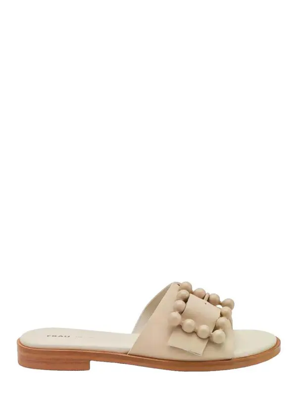 FRAU Beaded-buckle Leather Sandals - Neutrals