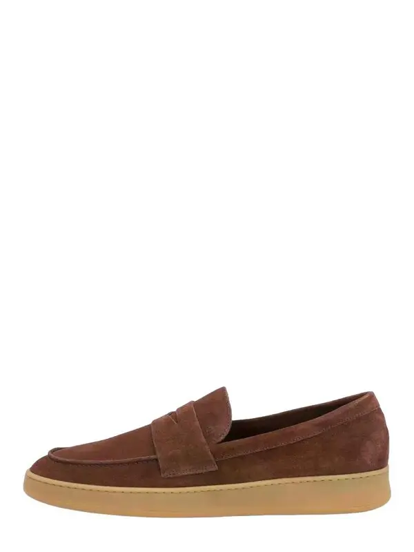 FRAU Saddle-detail Suede Loafers - Brown