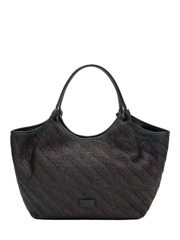 FRAU Herringbone-effect Tote Bag - Brown
