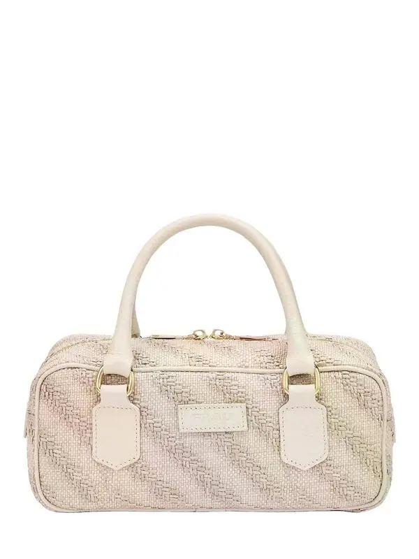 FRAU Tote Bag With Diagonal-stripe Pattern - Neutrals
