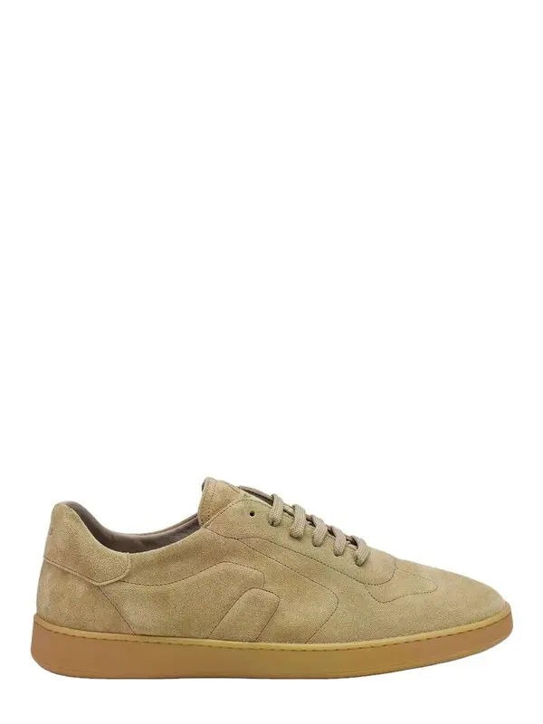 FRAU Top-stitching Suede Sneakers - Neutrals