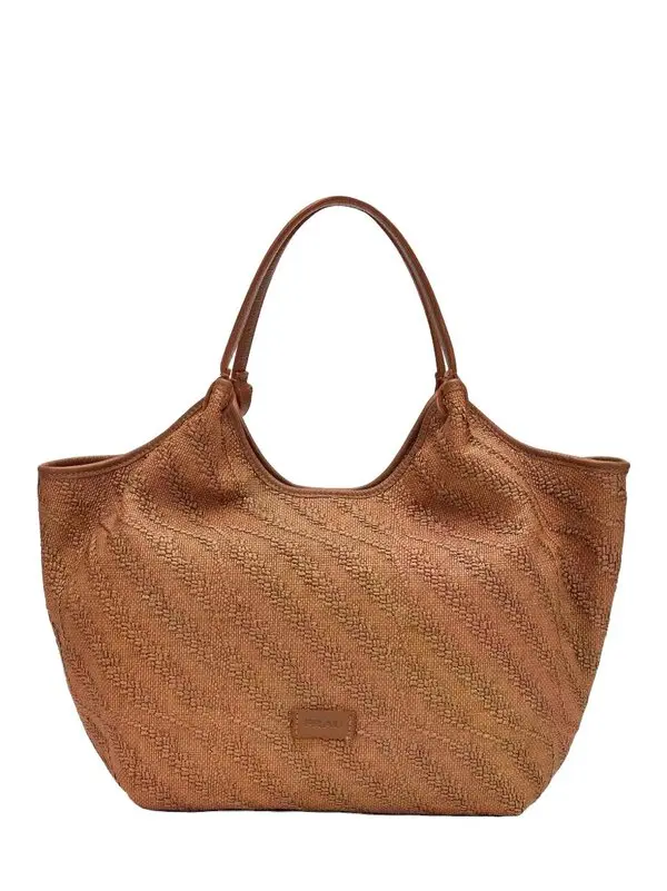 FRAU Woven Diagonal-stripe Tote Bag - Brown