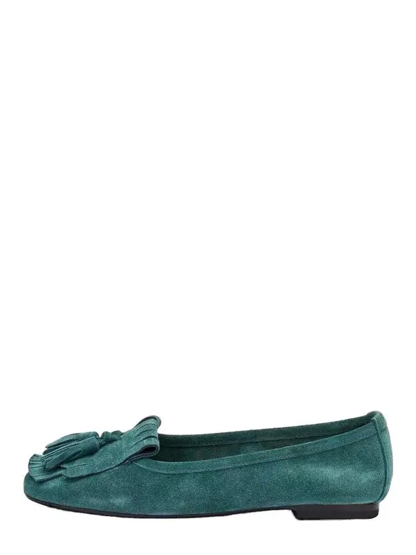 FRAU Fringe Tassel Suede Loafers - Green