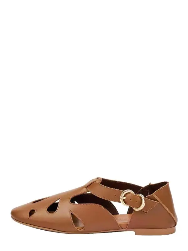FRAU Cut-out Leather Sandals - Brown