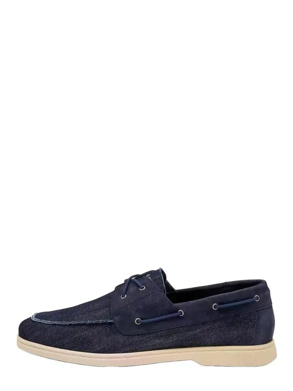 FRAU Lace-up Denim Boat Shoes - Blue